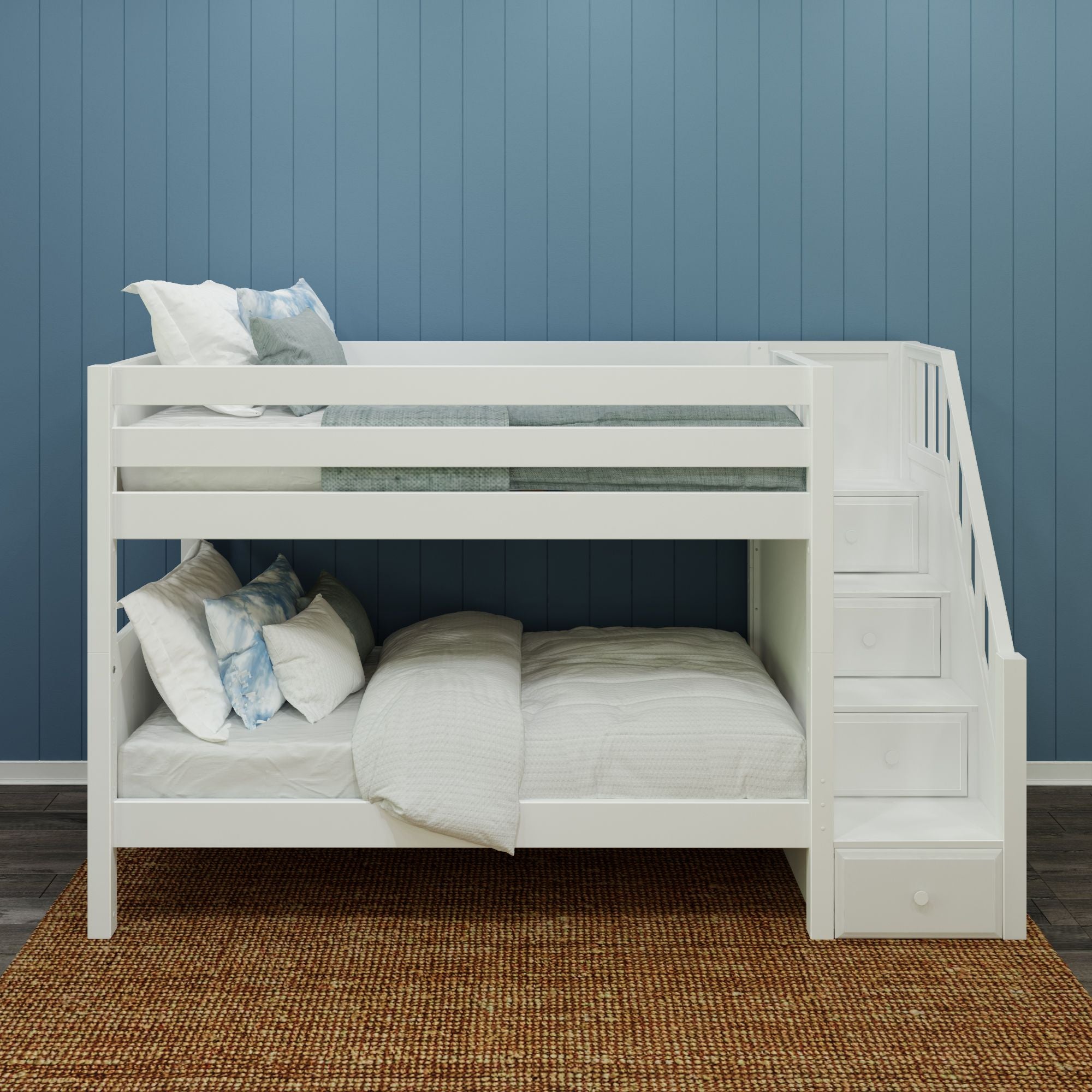 Twin XL Low Bunk Bed with Stairs – Maxwood Furniture